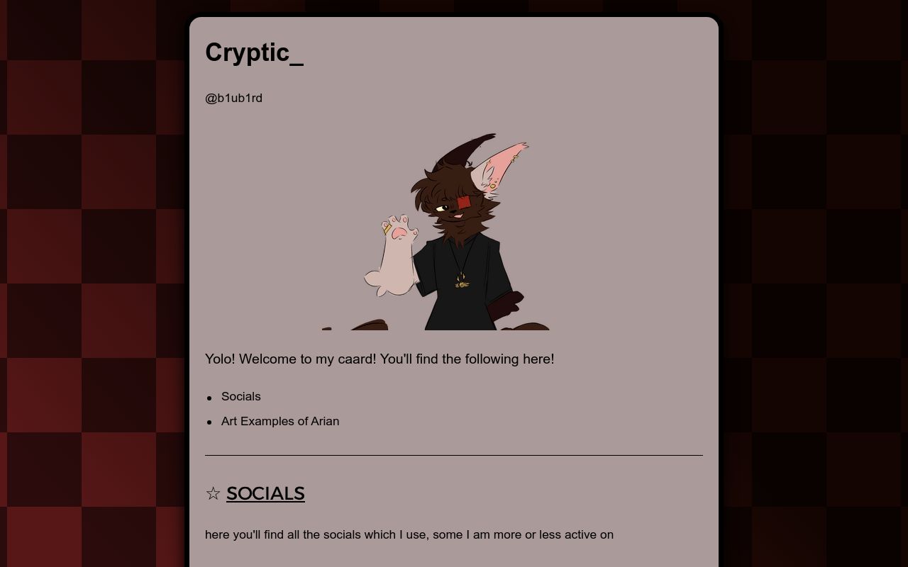 ARIAN info + my socials